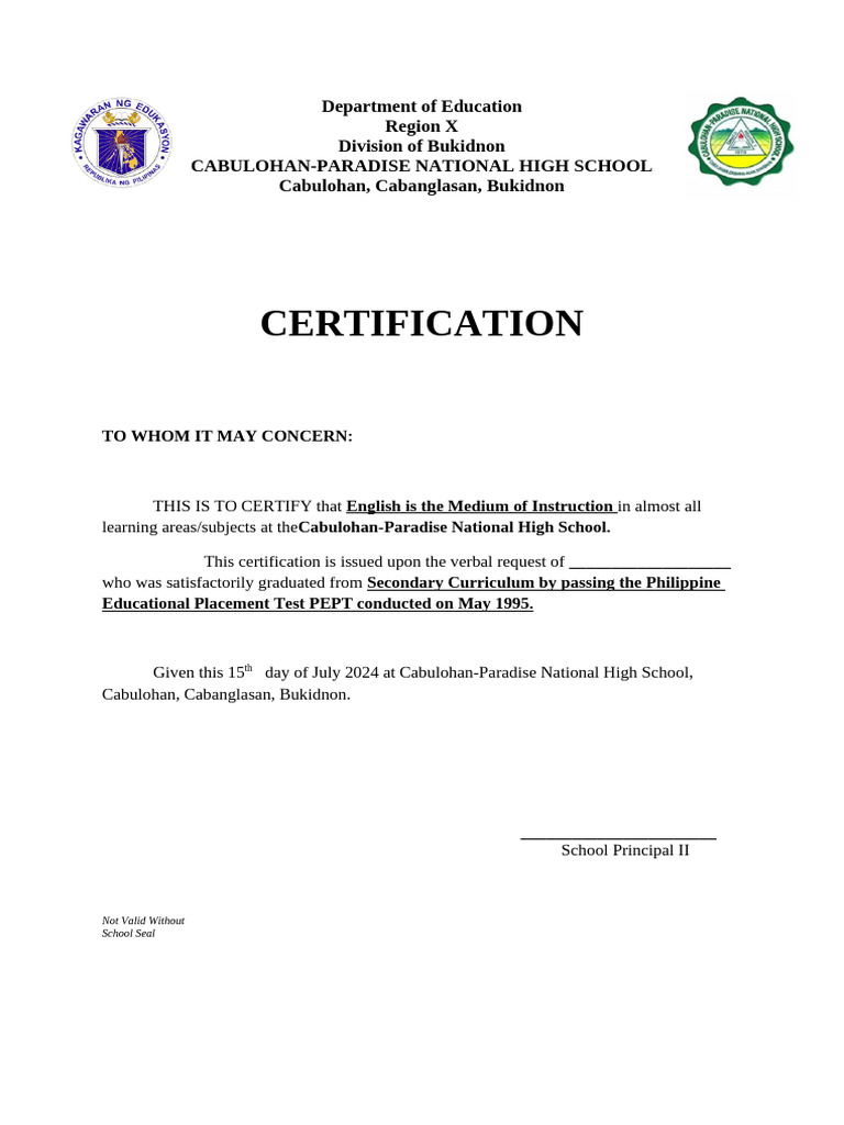 English Medium Instruction Certification | PDF