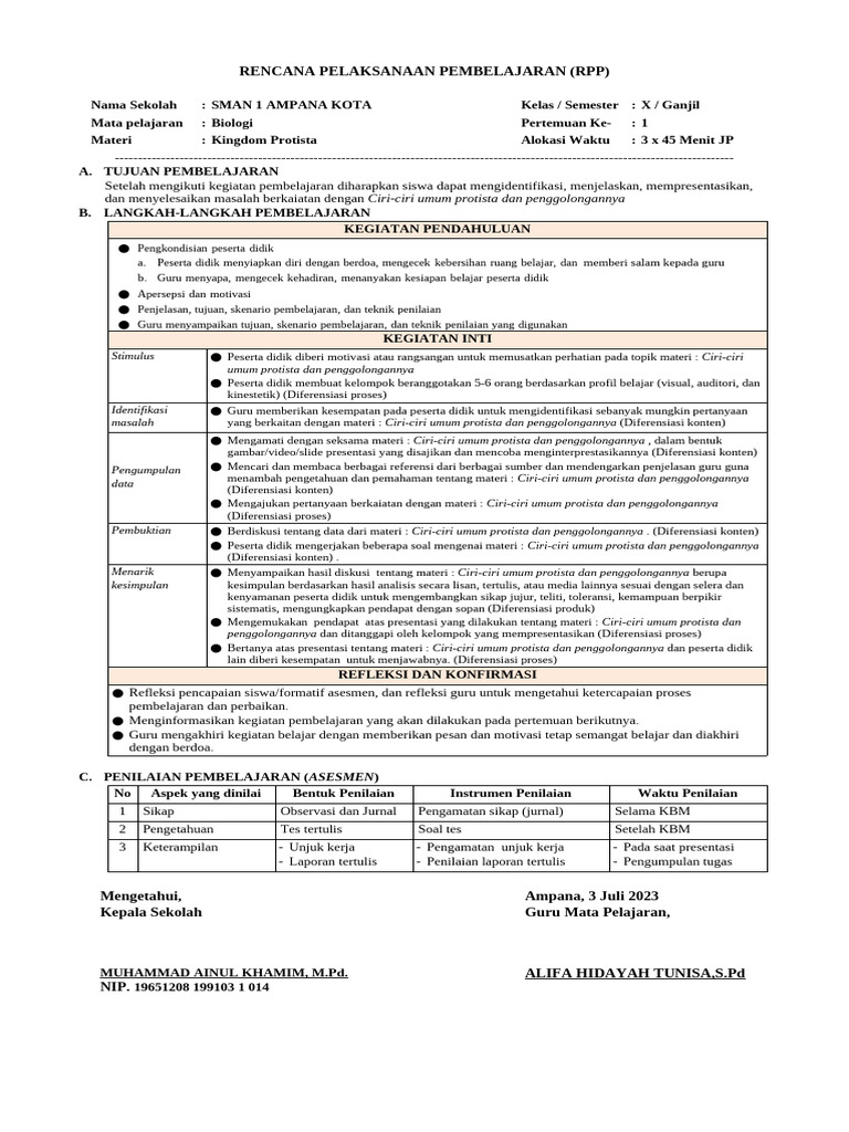 RPP 6-Protista | PDF