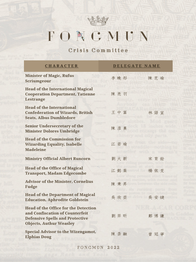 Crisis Character Roster | PDF