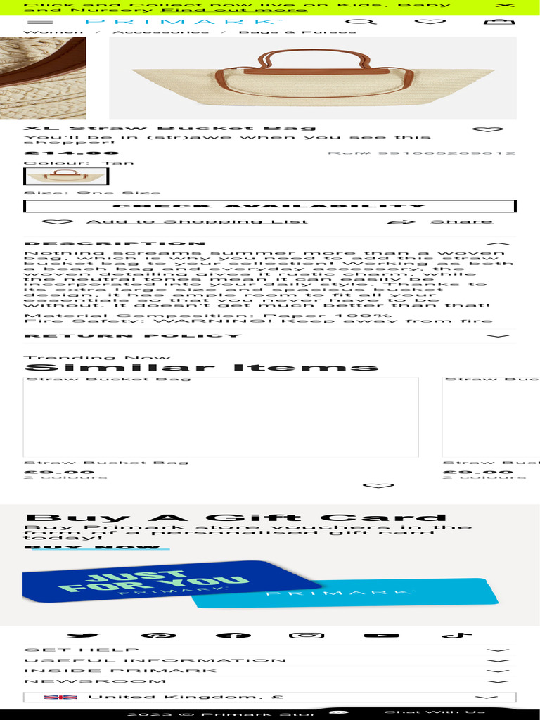 XL Straw Bucket Bag Primark | PDF