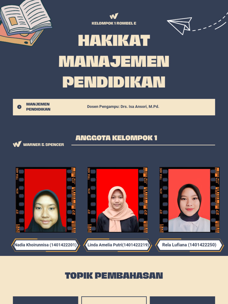 Hakikat Manajemen Pendidikan - Kelompok 1 Rombel E | PDF