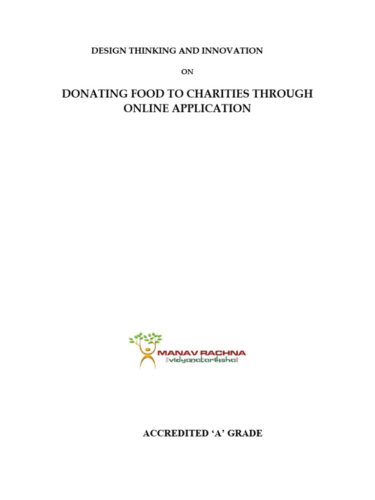 Donating Food To Charities Through Online Application: Design Thinking and Innovation | PDF