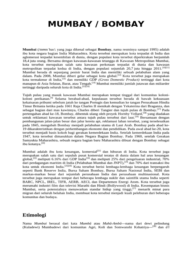 MUMBAY BOMBAY | PDF