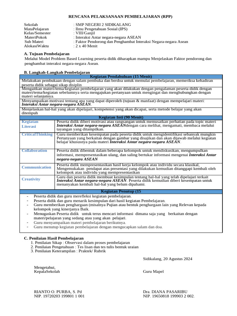 2 RPP IPS KLS. 8 Sem.1 - WWW - Kherysuryawan.id | PDF