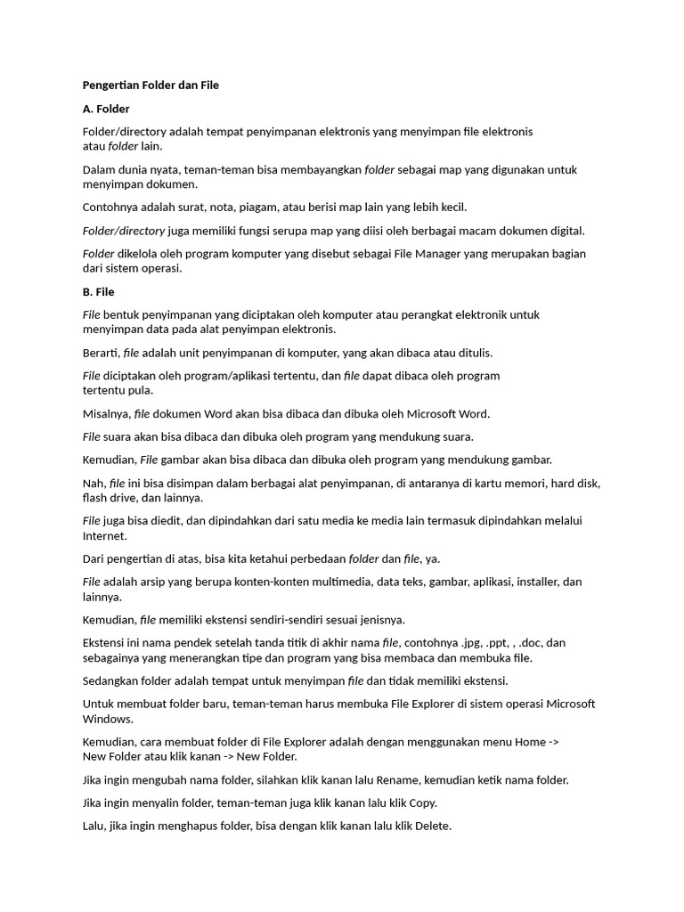 Pengertian Folder Dan File Pdf