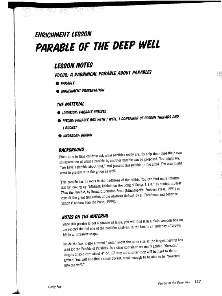 Parable of The Deep Well | PDF