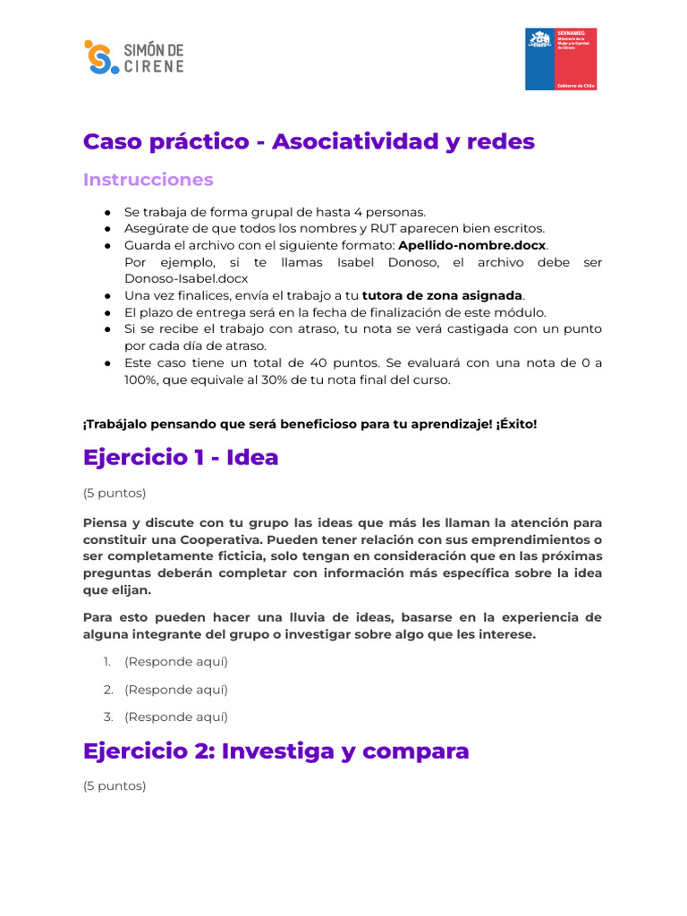 Caso Práctico - Asociatividad y Redes | PDF