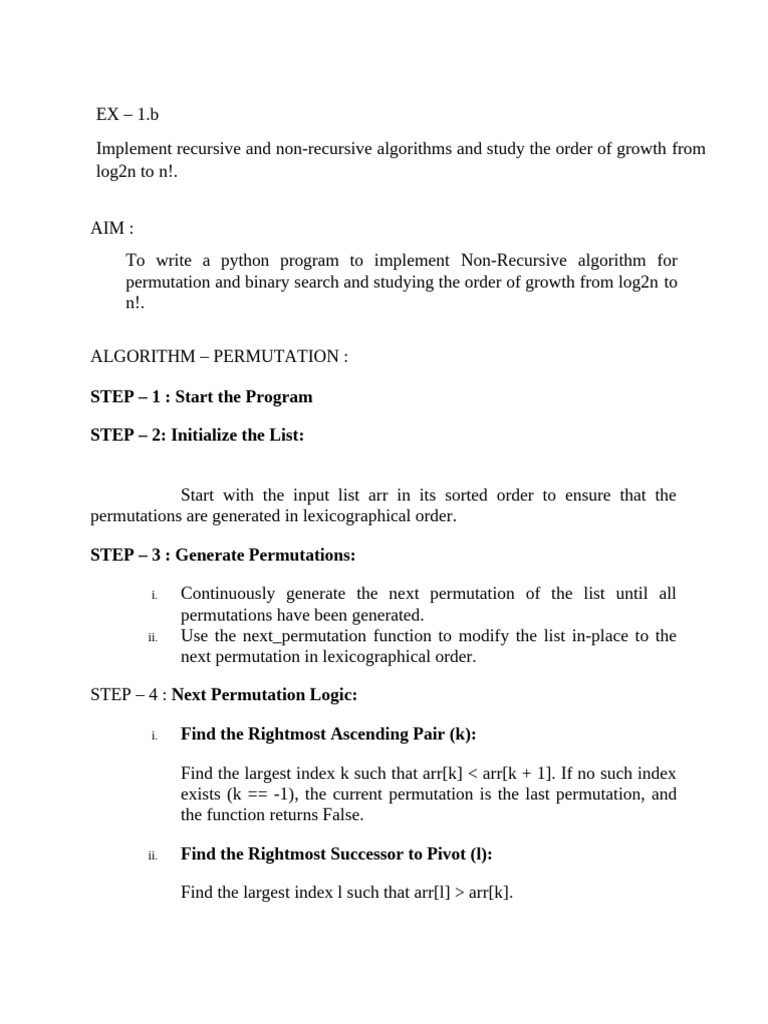 STEP - 1: Start The Program STEP - 2: Initialize The List | PDF