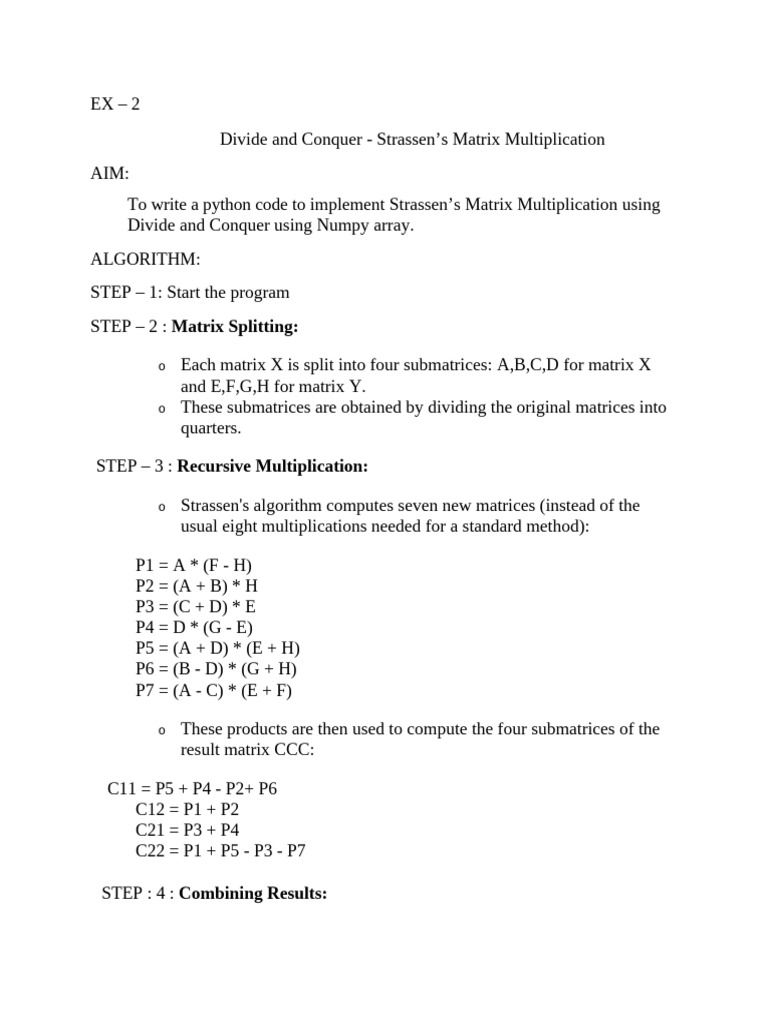 Ex - 2 | PDF | Matrix (Mathematics) | Computers