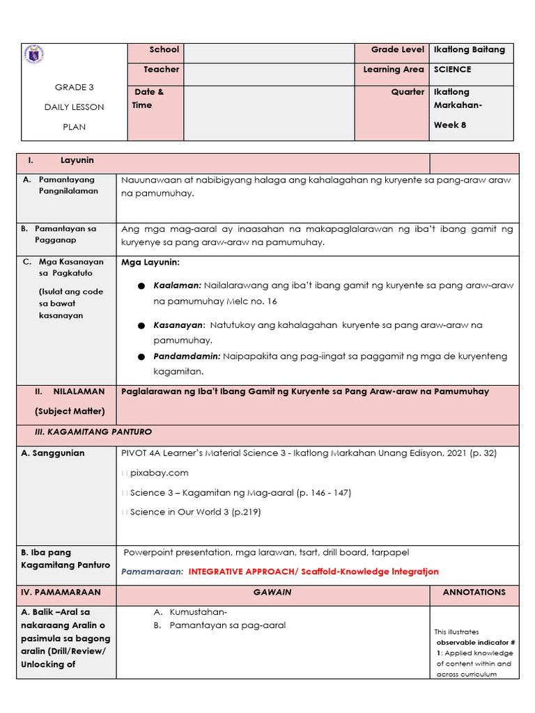 COT-SCIENCE 3 Q3-W8 | PDF