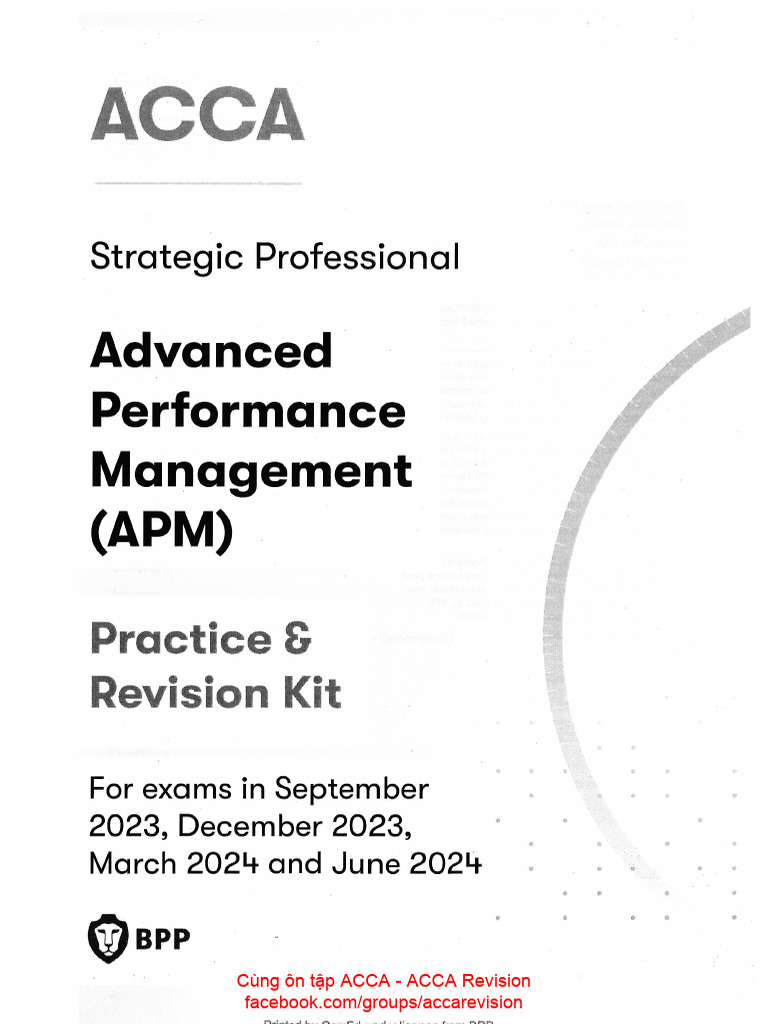 APM BPP Kit 2024-ACCA Revision | PDF
