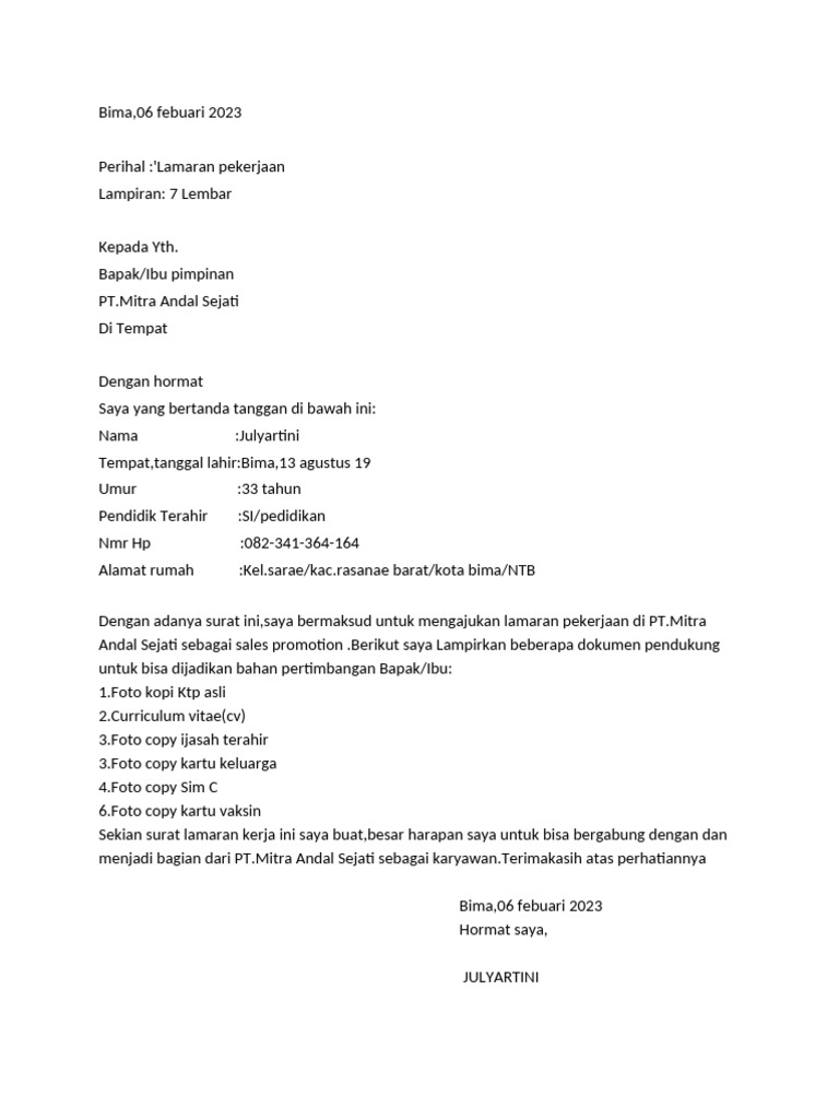 Lamaran Unilever | PDF