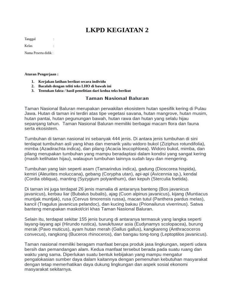 LKPD Kegiatan 2 Kelas X | PDF