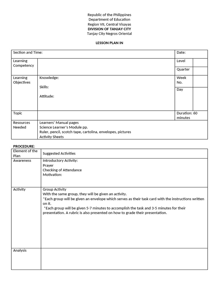 Iplan Template | PDF