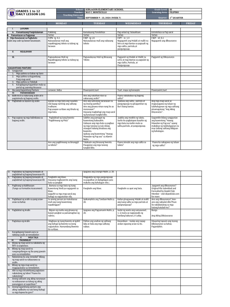 DLL_FILIPINO 3_Q1_W7 (1) | PDF