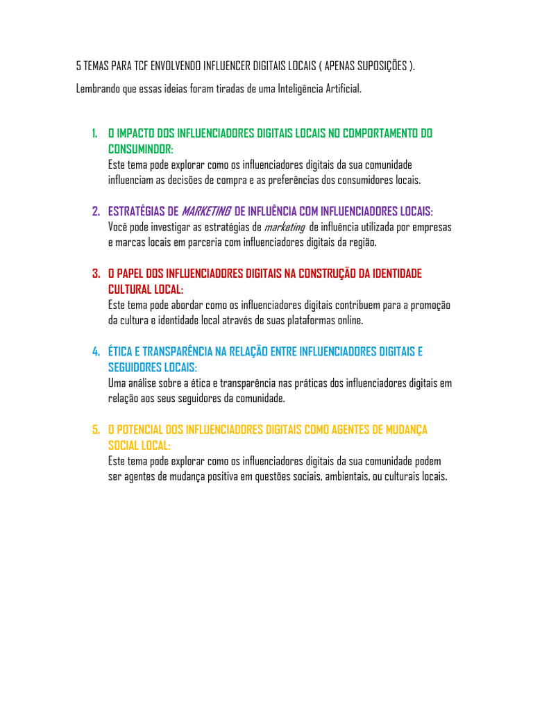 Temas para TCF | PDF