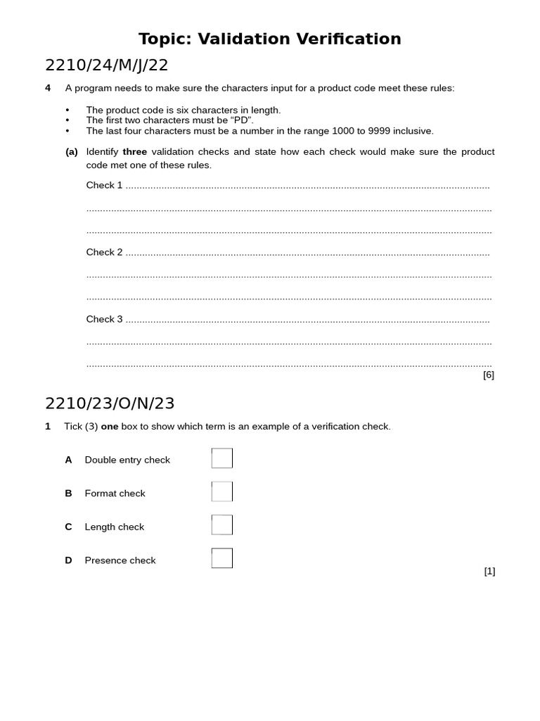 Validation Verificaiton | PDF
