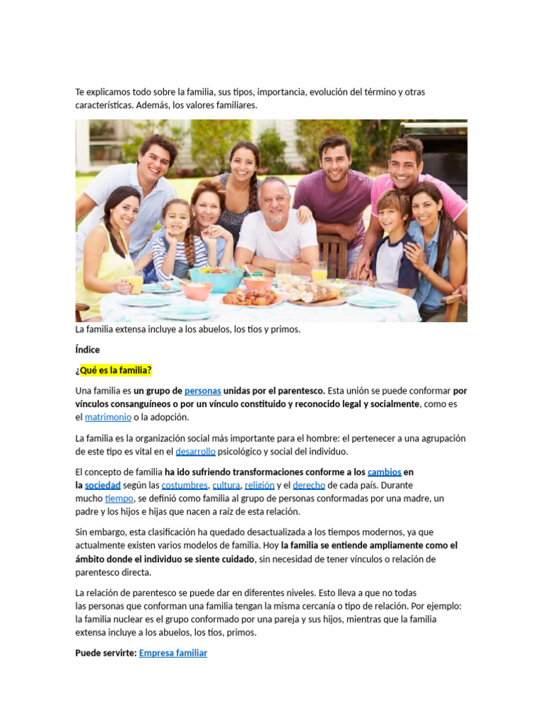 Tipos y Valores de la Familia Moderna | PDF | Familia | Sociedad