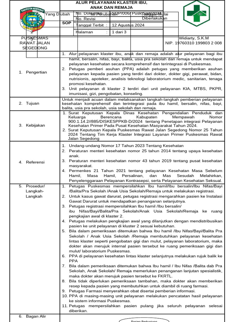 SOP CLUSTER II | PDF