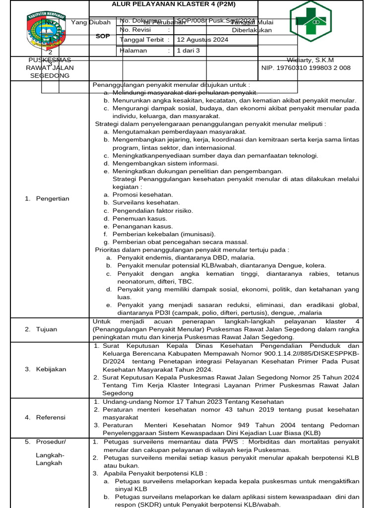 Sop Cluster Iv | PDF