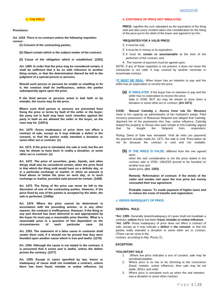 SALES Reviewer | PDF