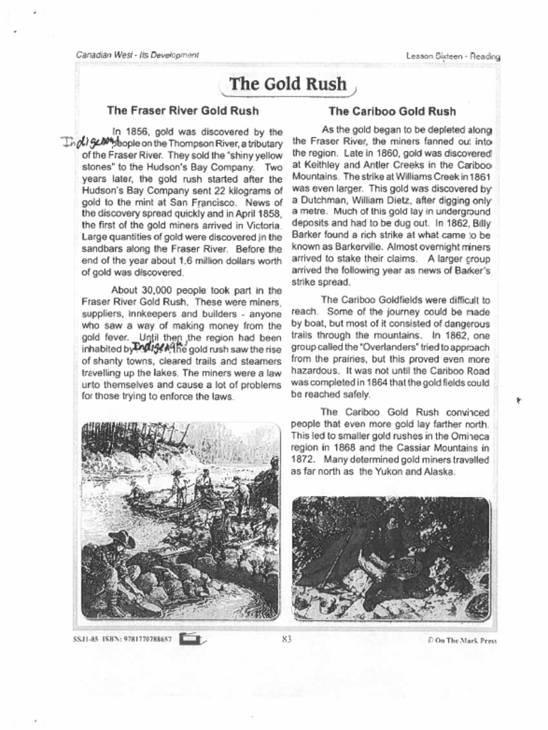 Gold Rush Activity - PDF - Kayden Williamson | PDF