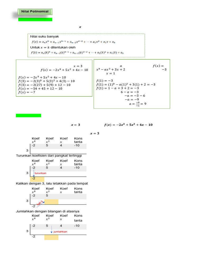 Materi Nilai Polinomial | PDF