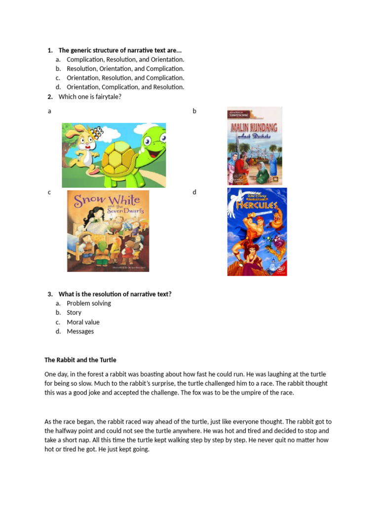 The Generic Structure of Narrative Text Are | PDF