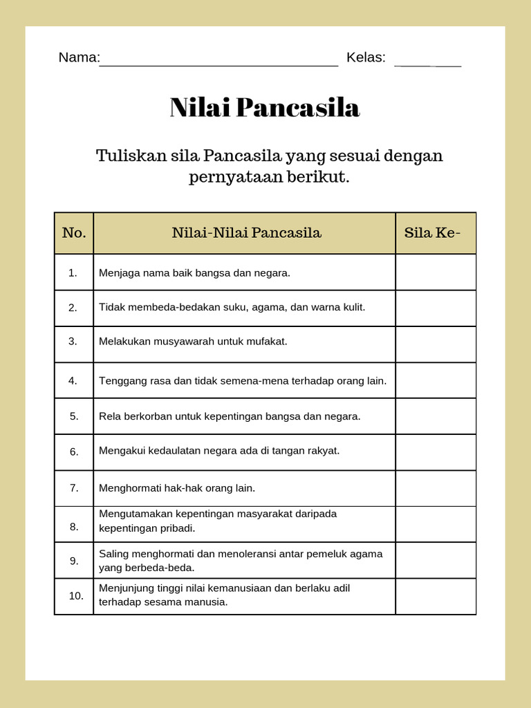 6.Lkpd Nilai-Nilai Pancasila | PDF