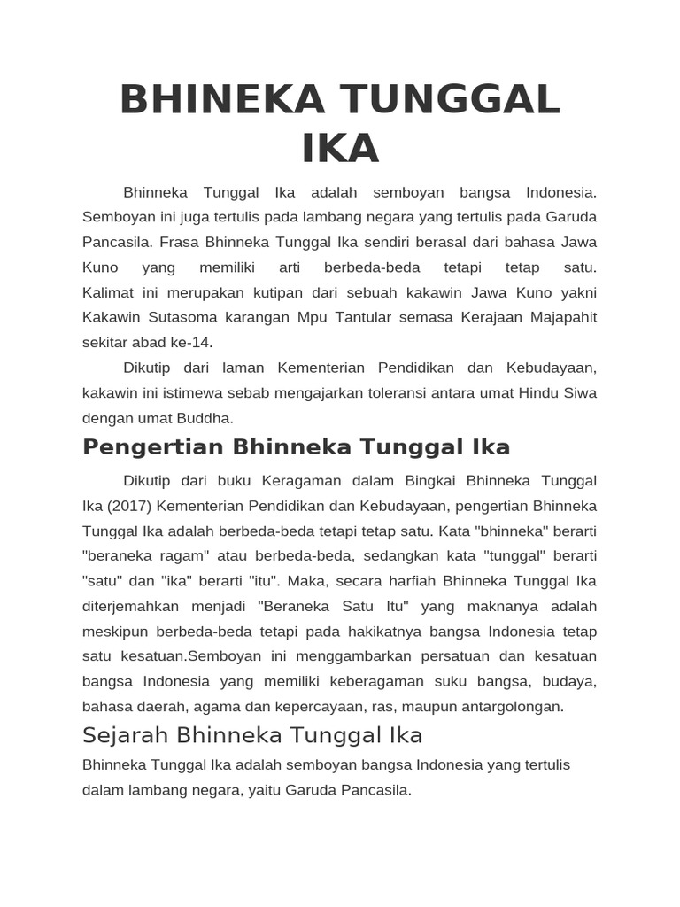 Bhineka Tunggal Ika | PDF
