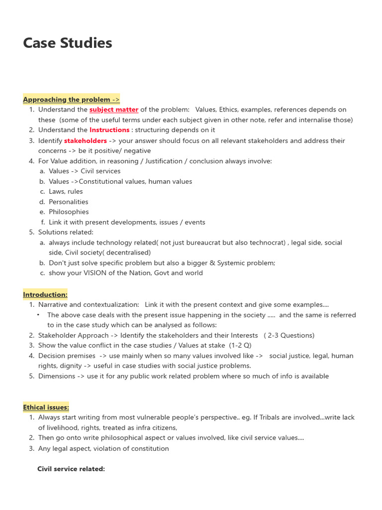 Approach to Case Studies_GS4 | PDF