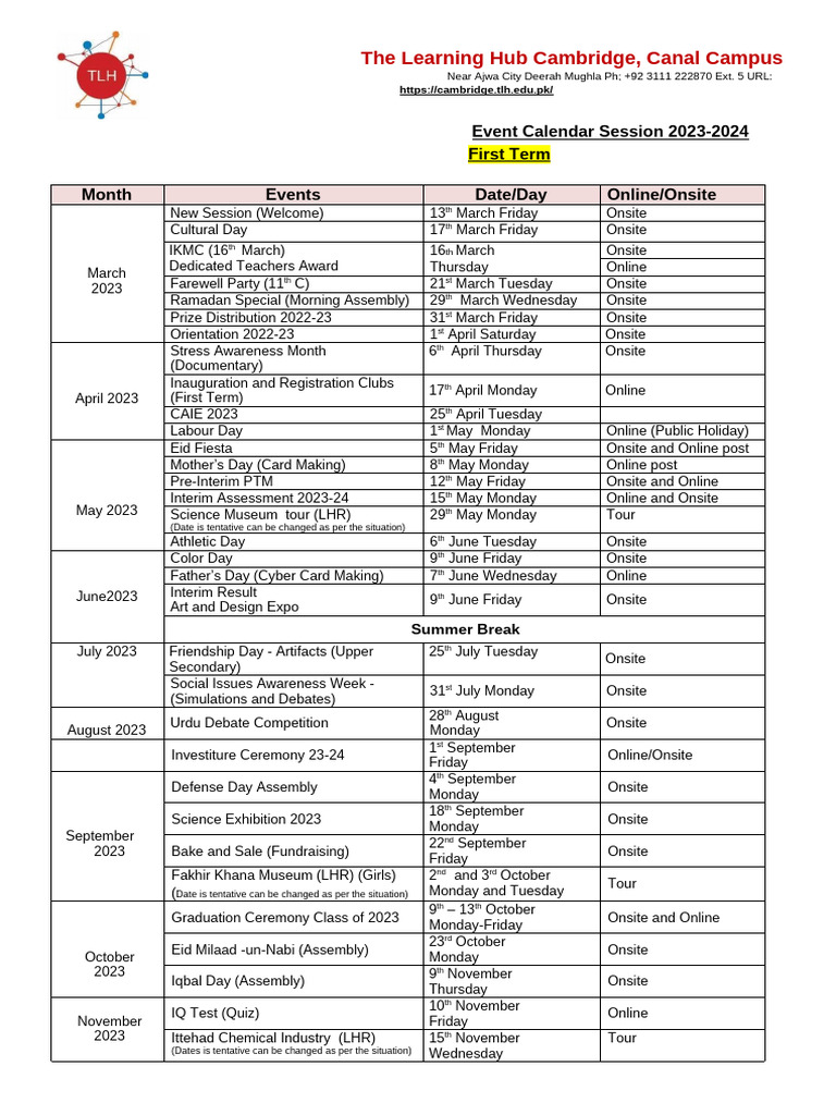 Event Calender-Updated | PDF