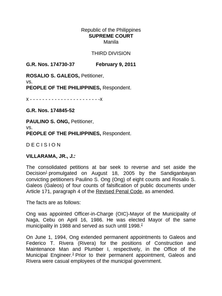 Galeos vs. People of The Philippines (2011) | PDF