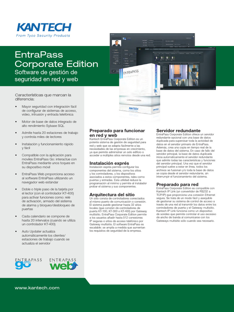 Entrapass-Corporate-Edtn-V6 0 Ds r10 A4 Es | PDF