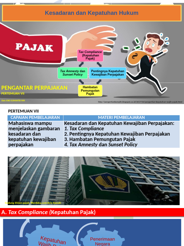 PENGANTAR PERPAJAKAN D3 - 2019 - Compliance, Penghindaran Pajak, TAx ...