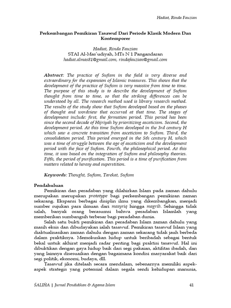 Sufi Dari Zaman Ke Zaman | PDF
