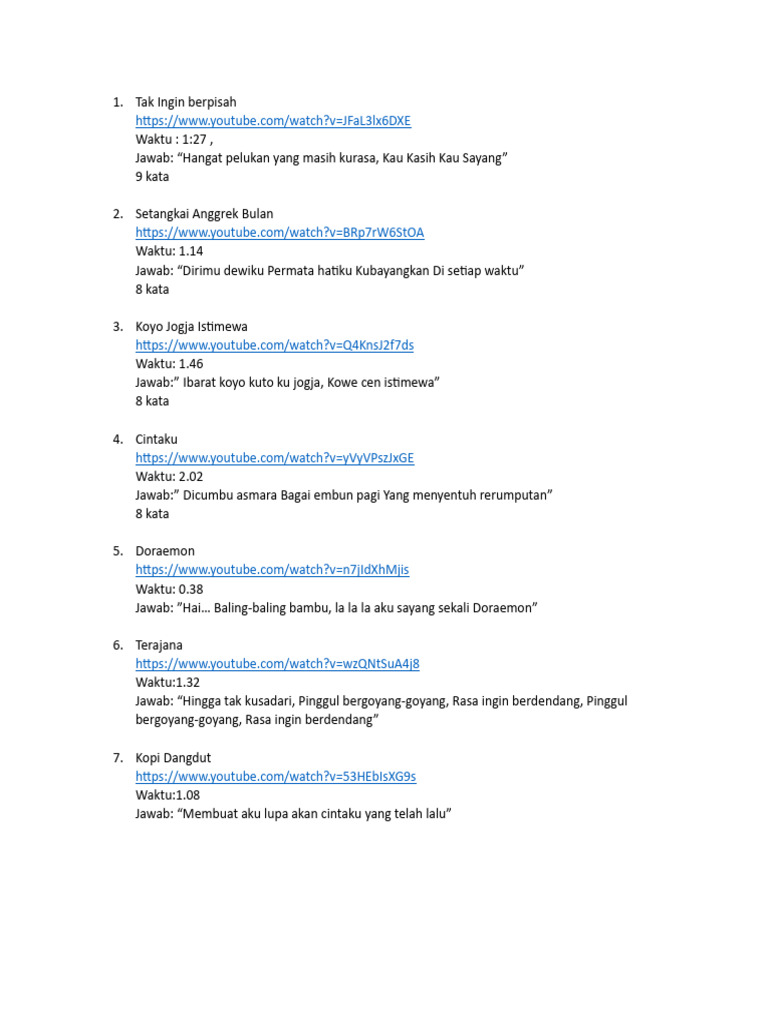 Ziarek - Missing Lirik | PDF