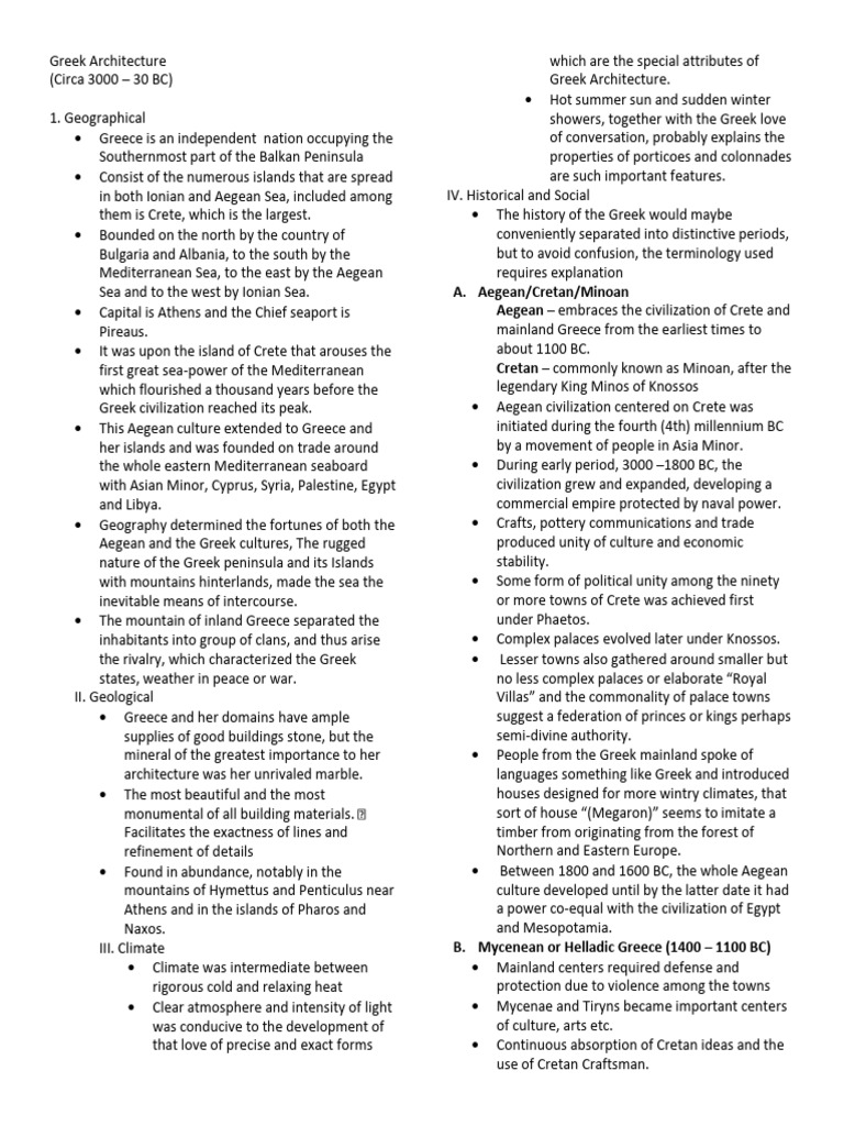 Greek-Architecture Notes | PDF