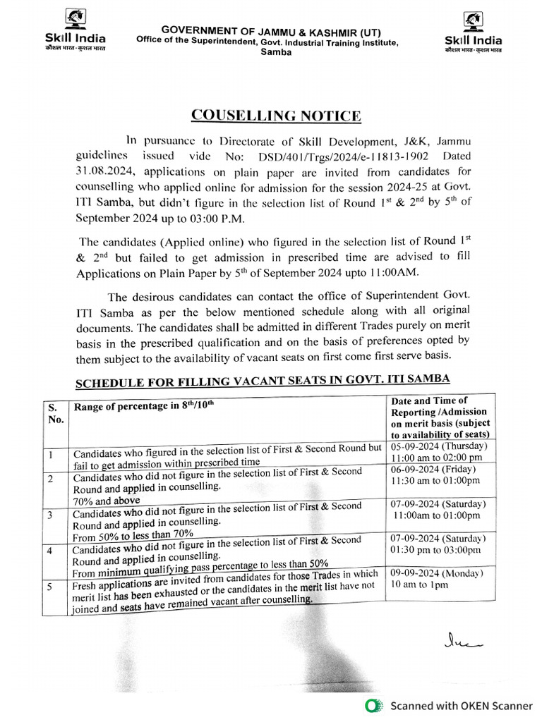 Counselling Notice | PDF