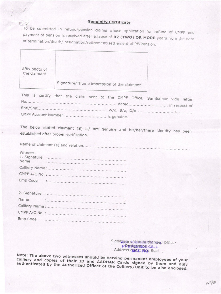 Genuinity Certificate | PDF