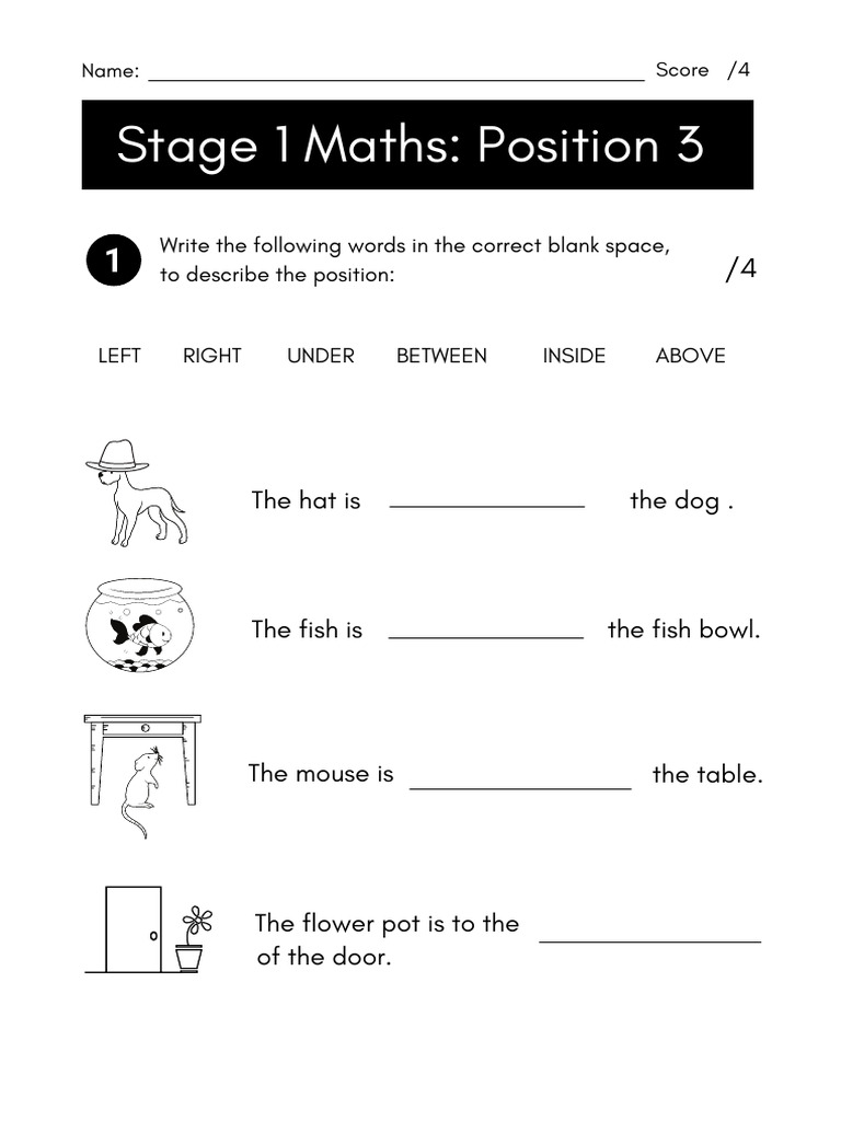 Stage 1 Maths Position 3 | PDF