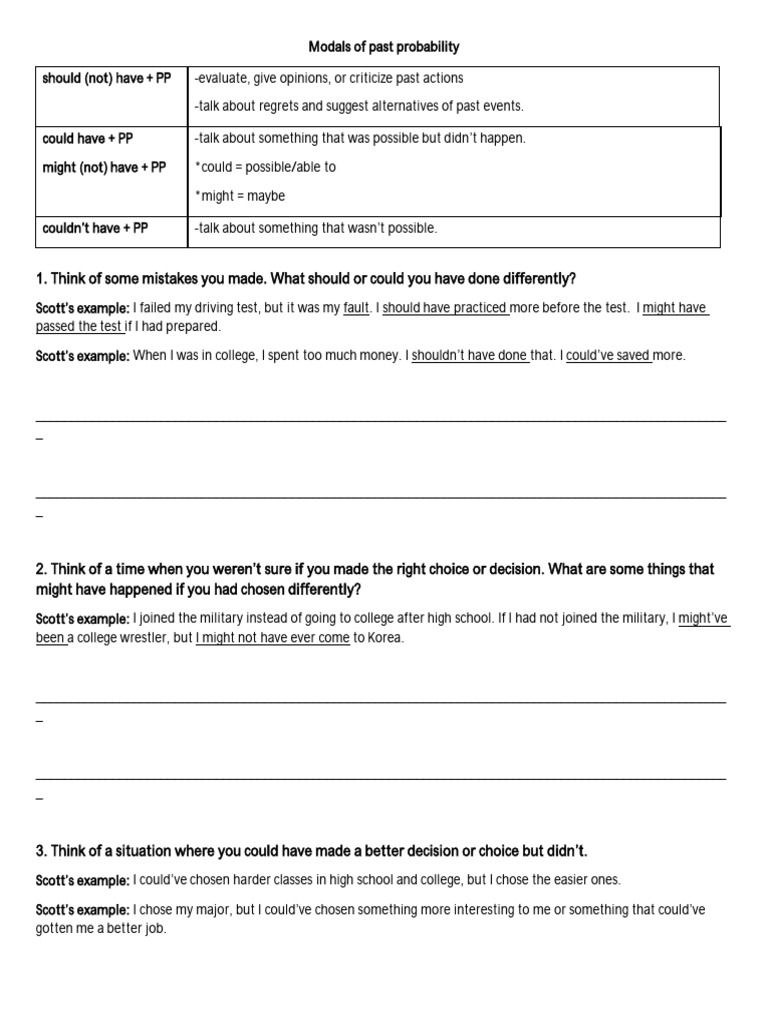 Modals of Past Probability | PDF