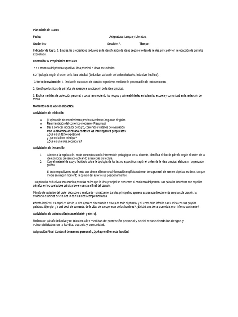 Plan8vo 27mayo 2024 LyL | PDF