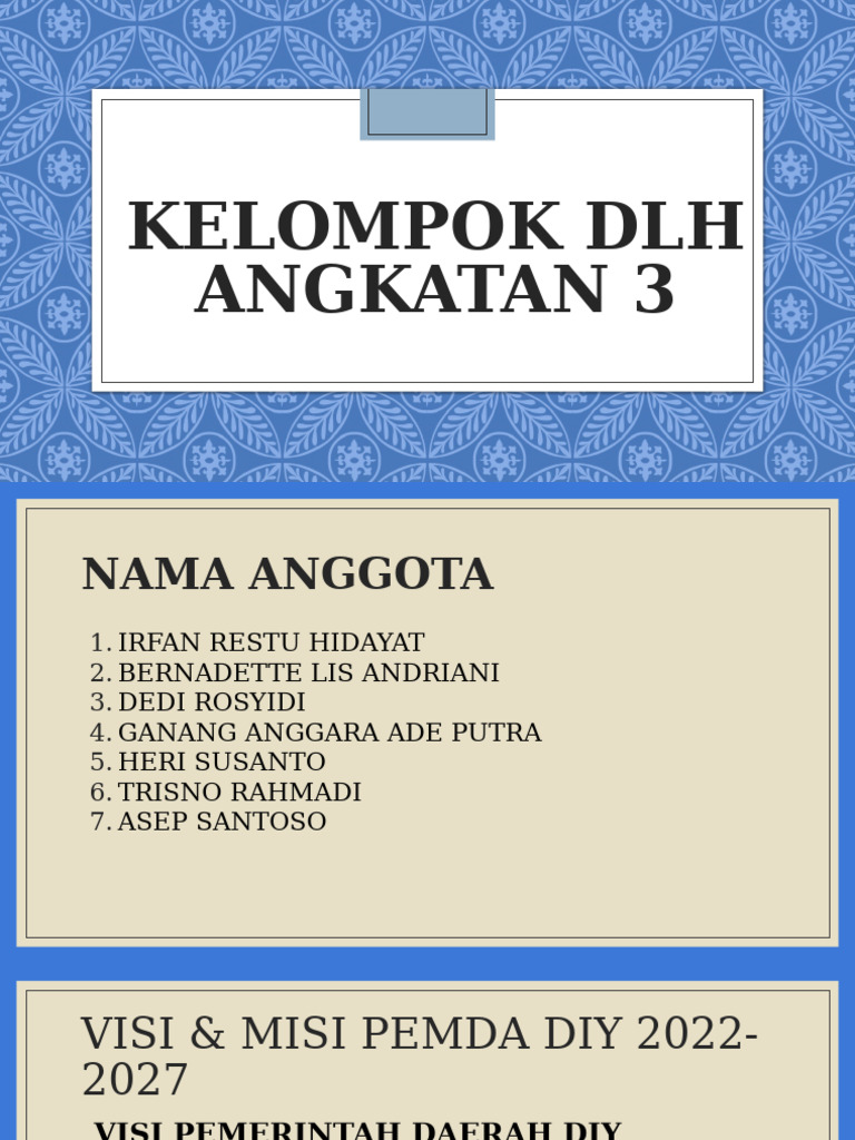 Visi Misi Kelompok DLH Angkatan 3 | PDF