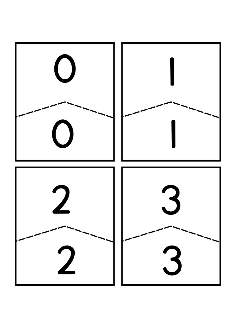 Black and White Simple Number and Words Matching Puzzles Worksheet | PDF