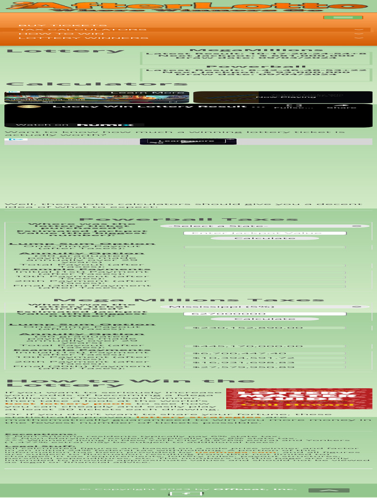 Lottery Calculators - AfterLotto | PDF