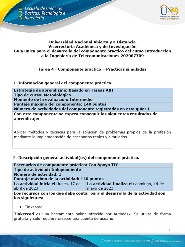 Guía para El Desarrollo Del Componente Práctico y Rúbrica de Evaluación - Unidad 2 - Tarea 4 ...