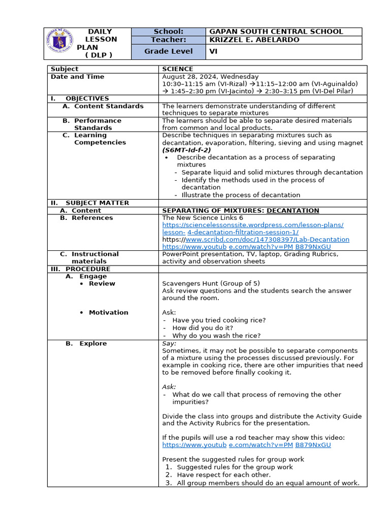 Science DLP q1 w5 | PDF