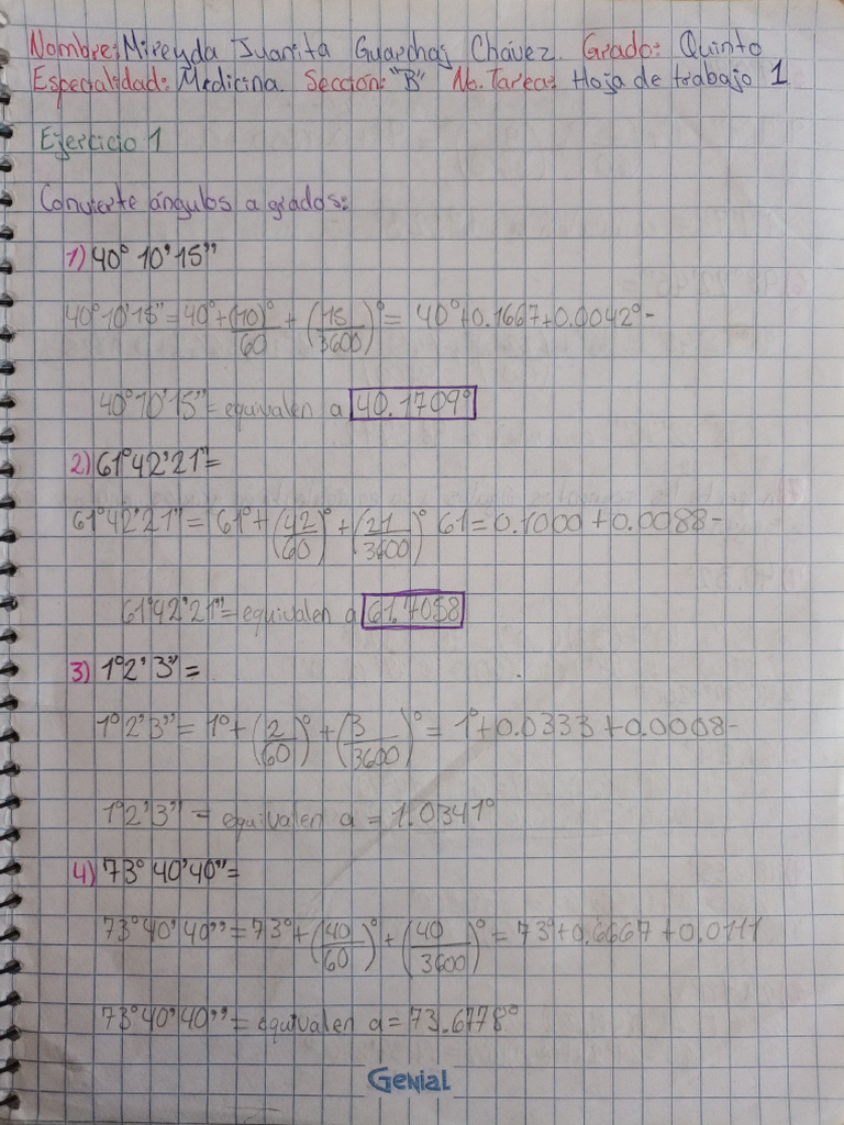 Tareas de Matemáticas #1, 2, 3, 4, y 5 | PDF