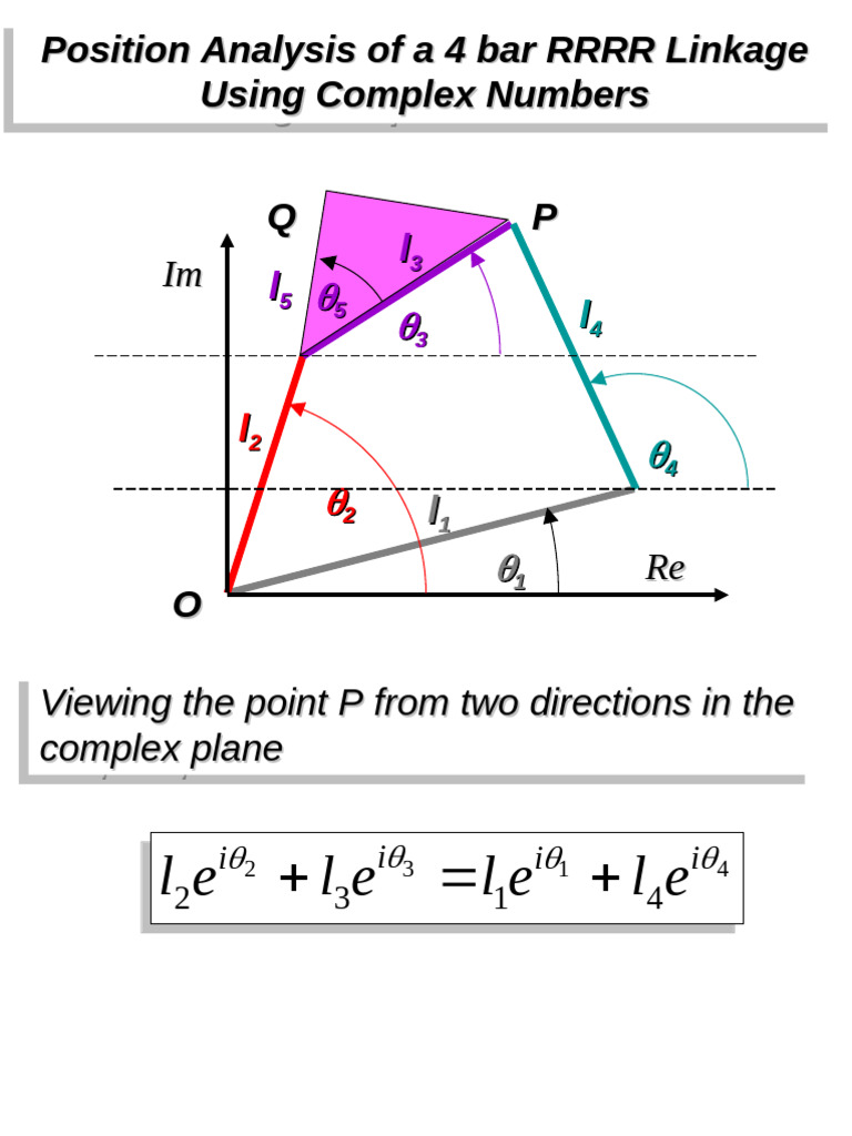 Position Analysis of a 4 Bar RRRR Linkage Using Complex Numbers | PDF
